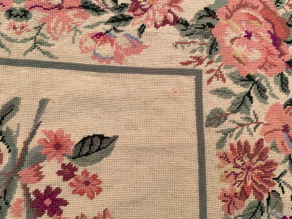 Vintage French Style Aubusson Rug Needlepoint Handmade Rug 3x5 ft Free ...