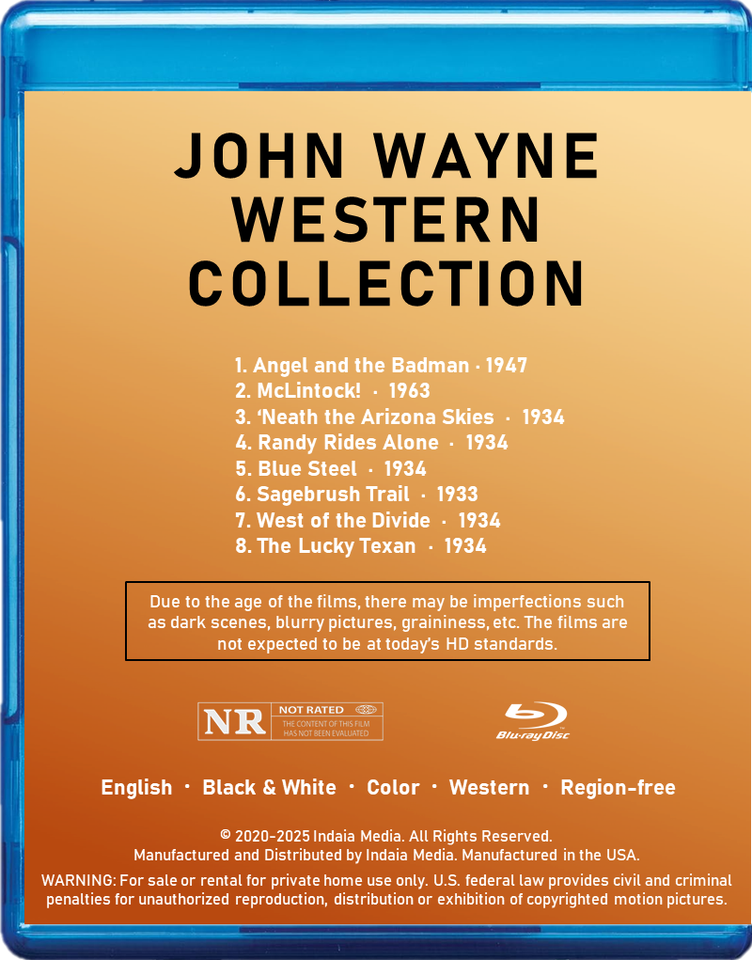 John Wayne Western Collection - 8 Films [1 Blu-ray Disc] | eBay