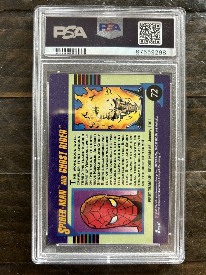 1992 Marvel Universe PSA 10 # 72, Spider-Man And Ghost Rider | eBay