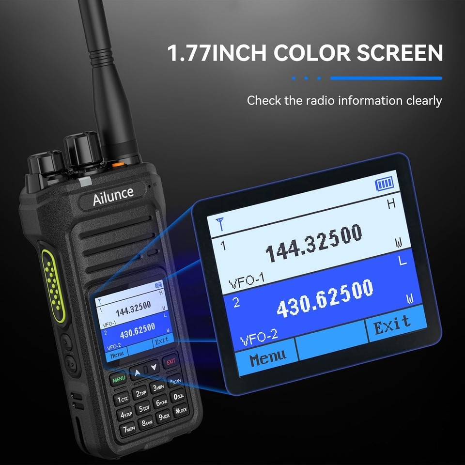 Ailunce HA1UV Handheld Ham Radio Transceiver Dual Band NOAA Walkie ...
