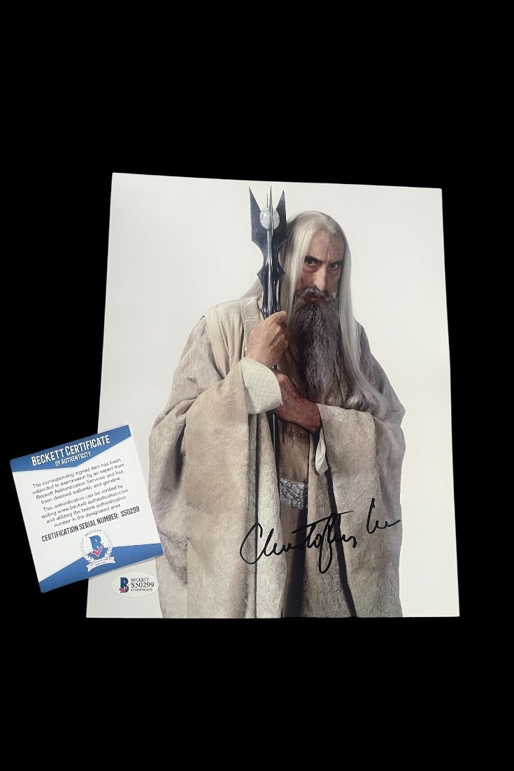 Christopher Lee Saruman Lord of the Rings signed 8x10 Photo (Beckett ...