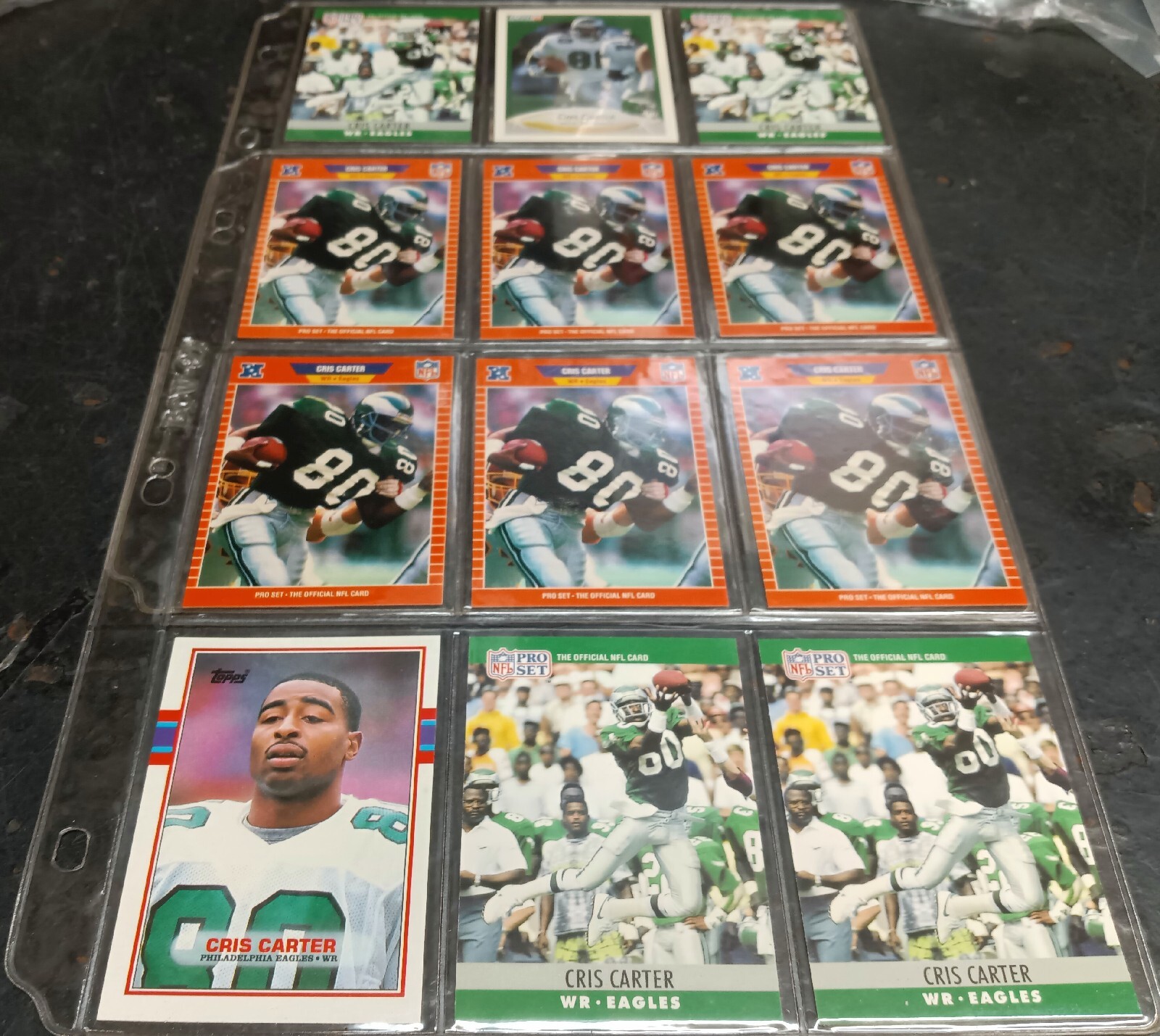 (12) Assorted CRIS CARTER NFL Football Cards HOF MINT Includes 7 ROOKIE ...