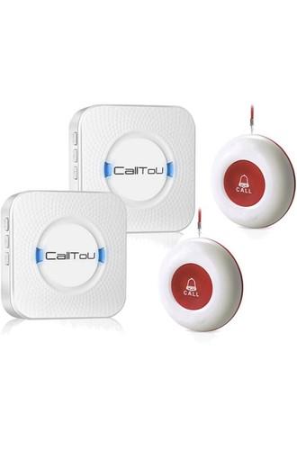 Wireless Caregiver Pager Smart Call System 2 SOS Call Transmitters 2 ...