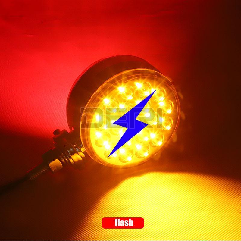 2X Amber/Red LED Dual Face Side Marker Light Brake Turn Signal Semi ...
