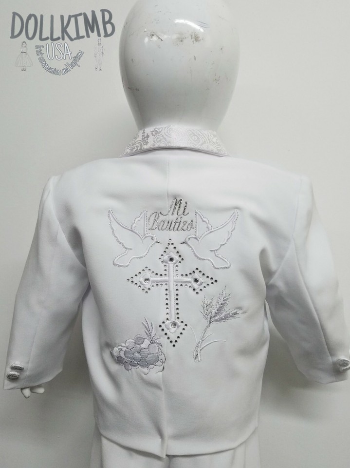 Traje para bautizo bordado. Suit Tuxedo EMBROIDERY, Baptism Christening ...