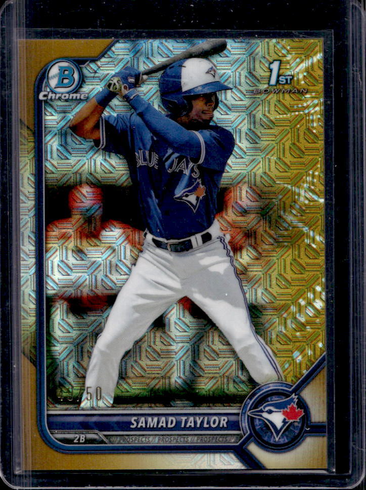 2022 Bowman Samad Taylor Chrome Prospects Mega Box Gold Refractor #49/ ...