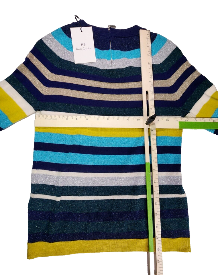 Paul Smith Women’s Sweater Striped Multicolored Crewneck XS Shiny 1/4 ...