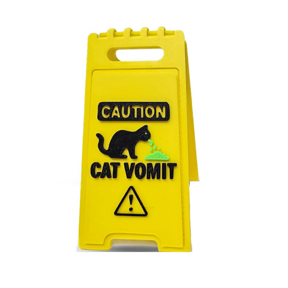 4.88INCH Cat Vomit Warning Sign Plastic Warning Sign Cat Vomit Sign ...