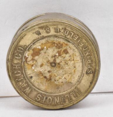 Antique tin ILLINOIS WATCH CO. Pocket Watch Movement box dented in top ...