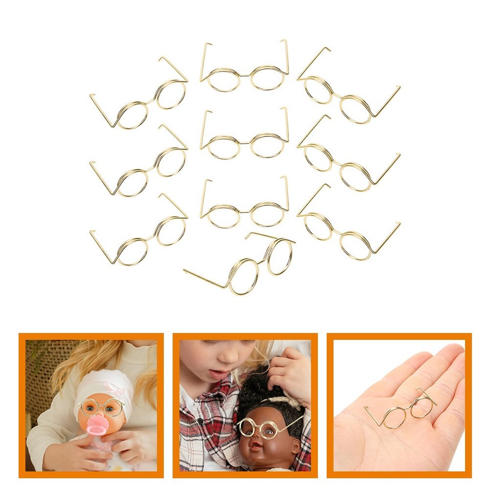 20 Pcs Mini Doll Eyeglasses Frame Metal Wire Rim Glasses for Dress Up ...