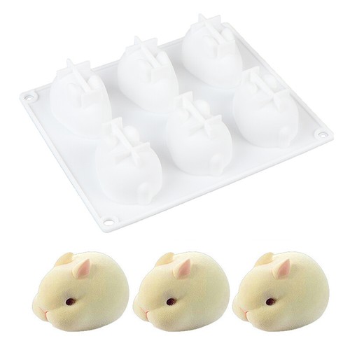 Silicone 3D Bunny Rabbit Mold Cake Decorating Mould for Baking Mousse 6 ...