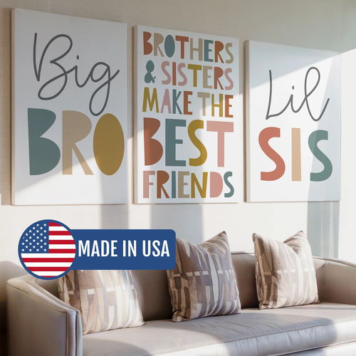 3Pcs Cute Kids Big Brother Big Sister Inspirational Quotes Decorative ...