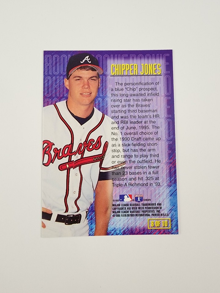 1995 Fleer/Skybox Emotion Rookies #8 Chipper Jones ATLANTA BRAVES (RB ...