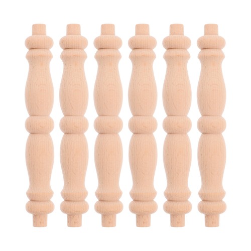 6 Pcs Solid Wood Wine Cabinet Fence Unfinished Spindles Baluster for ...