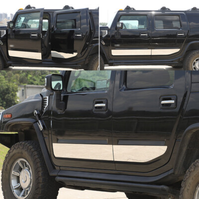 Fit 2003-09 Hummer H2 Chrome Stainless Steel Rocker Panel Trim Door ...