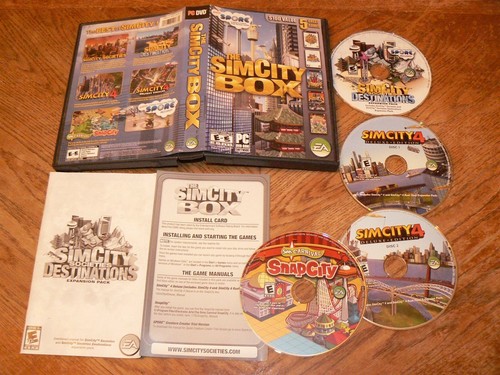 The SimCity Box PC CD-ROM Sim City 4 Deluxe + Societies + SnapCity 2008 ...