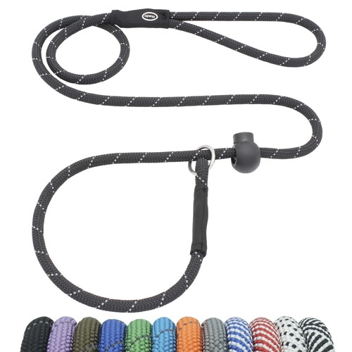 Slip Lead Dog Leash Reflective with Stopper Loop Rope Training No Pull ...