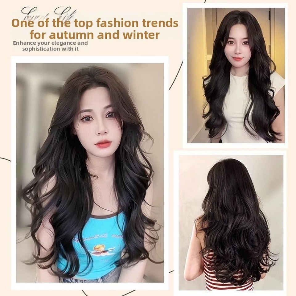 55cm Wavy Hair Extensions One Unit Human Hair for For WIG Brown Shades ...