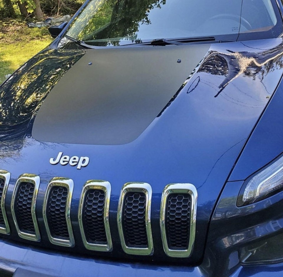 Matte Black Hood Blackout Decal – Jeep Cherokee KL 2014-24 Vinyl Hood ...