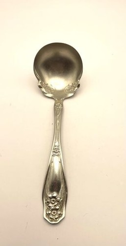 Vintage Rogers Nickel Silver Floral Pattern Berry Spoon | eBay