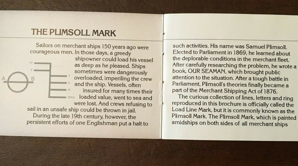 VINTAGE BEVERAGE GLASS WITH PLIMSOLL LINE REFERENCE MARK EMBLEM ...