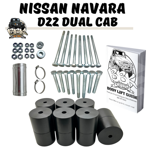 D22 4X4 2" INCH (50MM) Body Lift Kit 4WD Dual Cab "Fits Nissan Navara ...