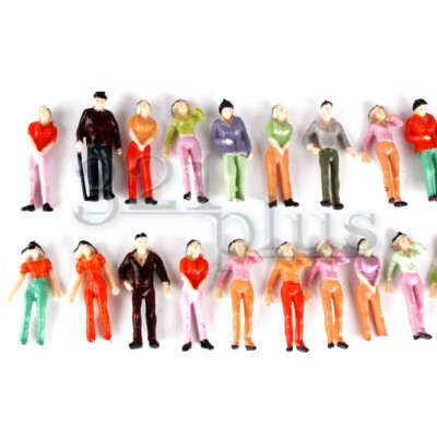 100 pcs. O Scale People Figures Scale 1:48 Miniatures Sitting Standing ...