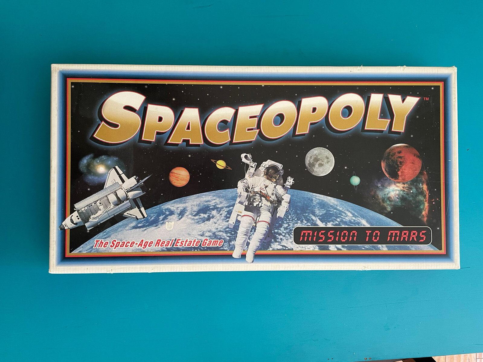 Spaceopoly Mission to Mars Board GAME 1997 Space Age Real Estate 100 ...