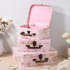 3 Pack Paperboard Suitcases Decorative Storage Box with Lids and Metal ...
