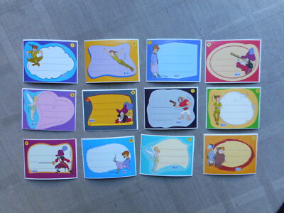 Peter Pan Complete Set Of 12 KIRI Self-Adhesive Labels 2002 New ...
