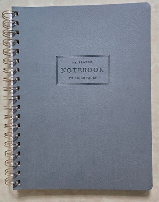 Fringe Studio Notebook Journal ~ CASLON GRAY Spiral 192 lined pages ...