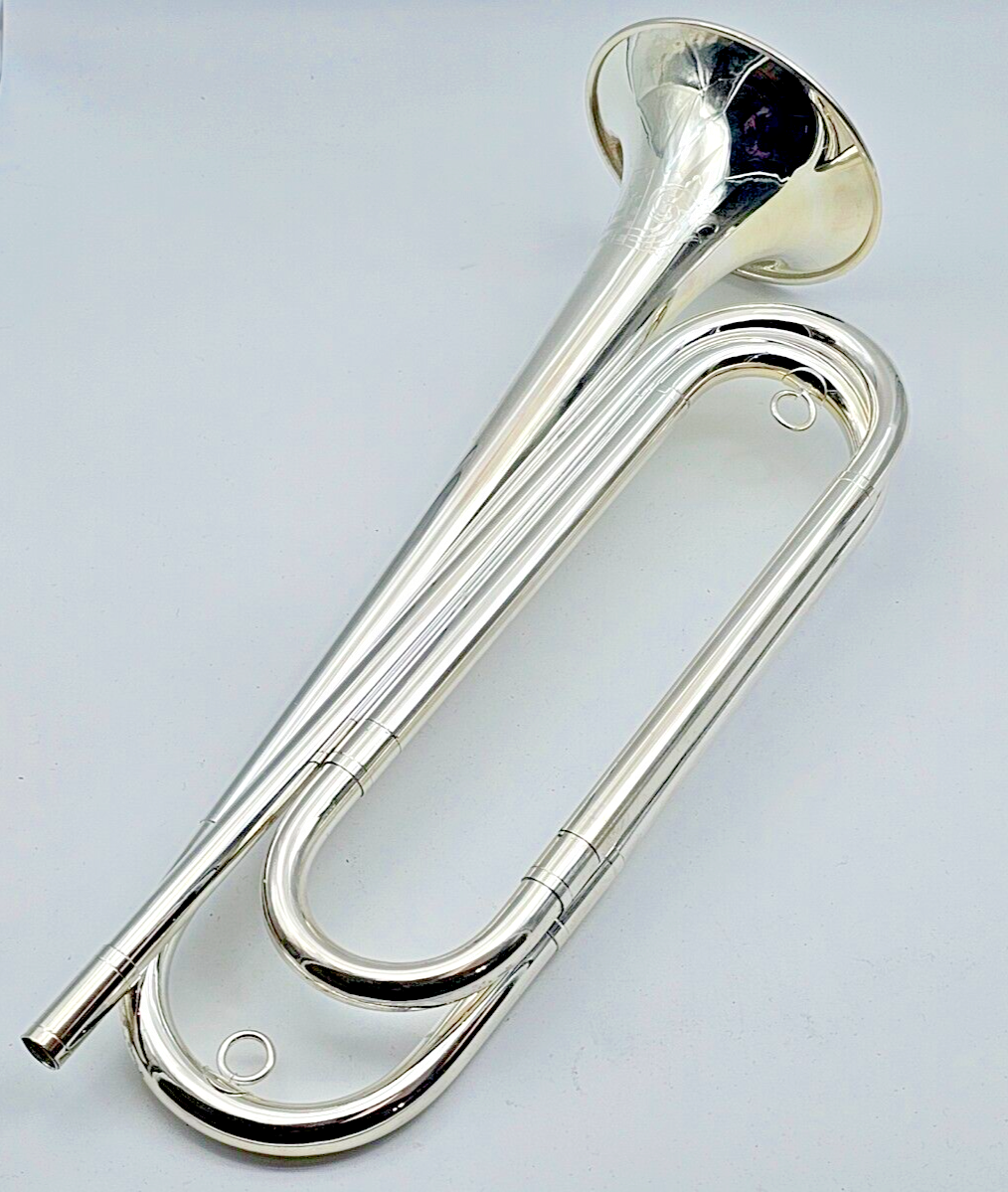 CUSTOM ENGRAVED "USA" Regiment Bugle-NICKEL-Key of G/F- Padded Case ...