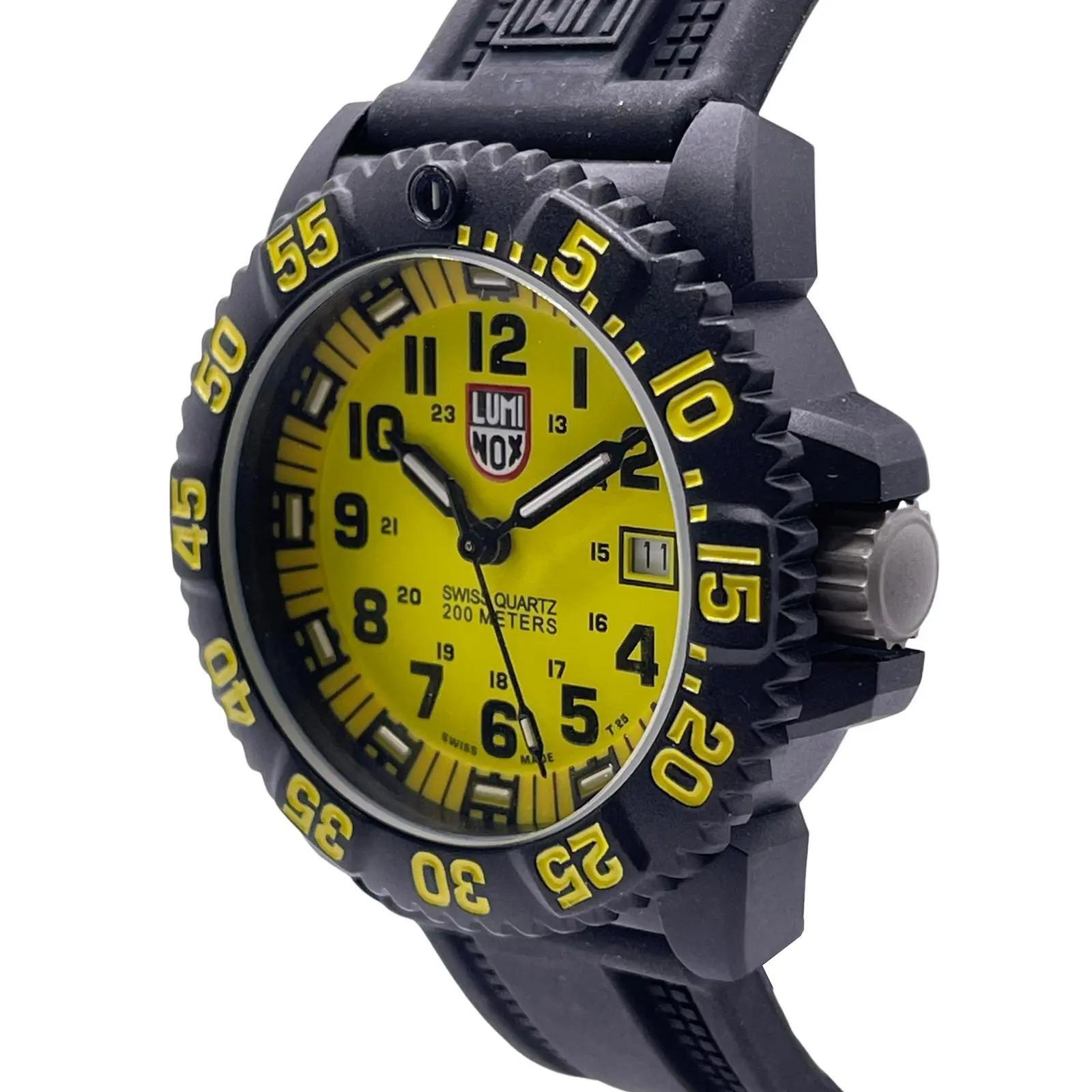 Luminox Navy Seal Colormarker 44mm Carbon Yellow Dial Quartz Watch XS ...