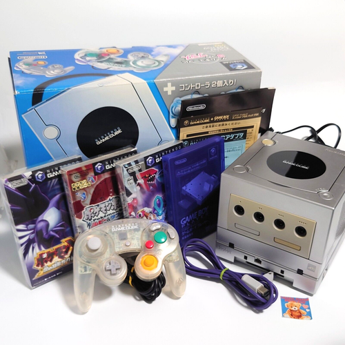Nintendo GameCube Console Manette Gameboy Player Silver Box w/Pokemon ...