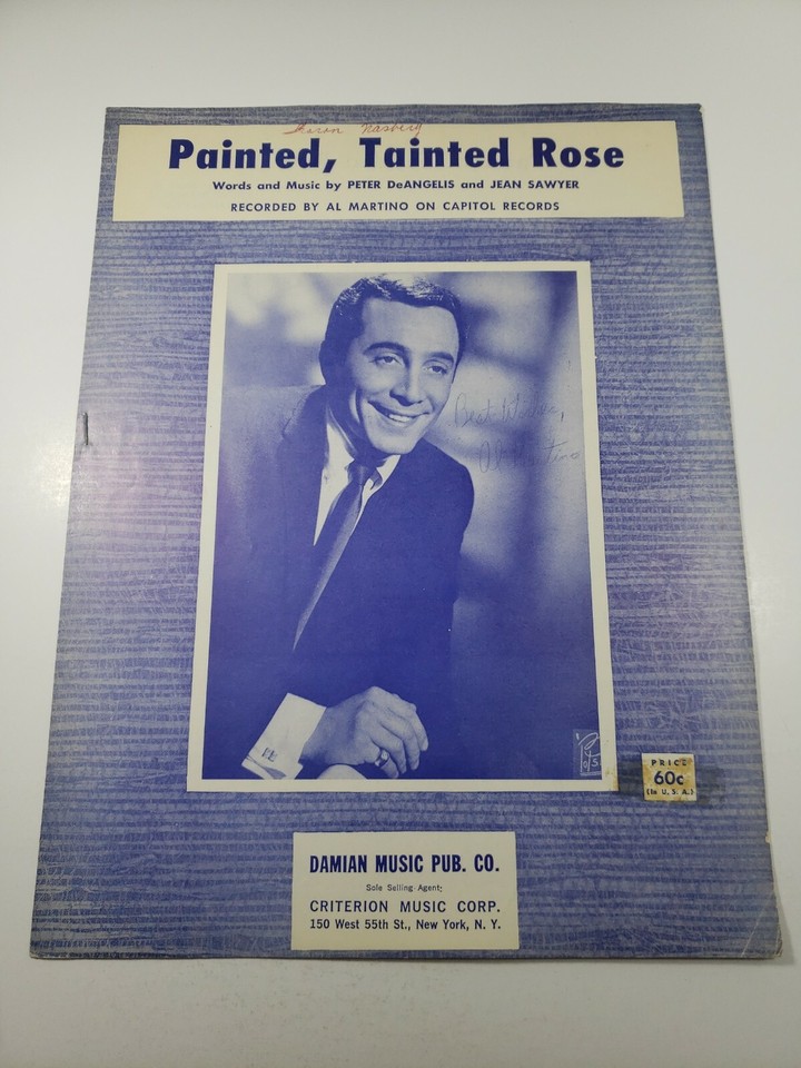 1963 Painted, Tainted Rose by Al Martino Sheet Music | eBay