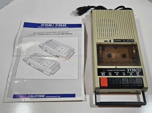 Califone 3130AV Portable Classroom Cassette Player Recorder 500 ...