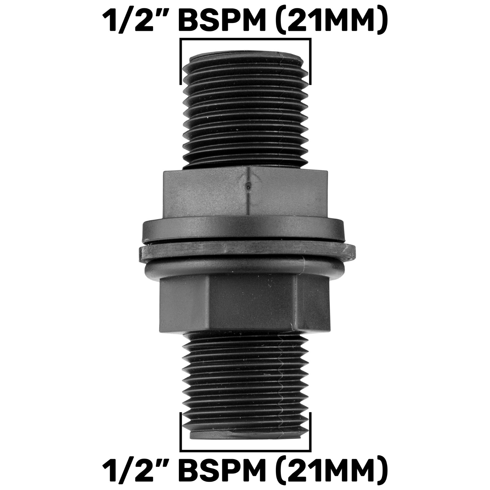 Water Butt Connector Adapter, 1/2" - 1" BSPM Thread, IBC Water Butt ...