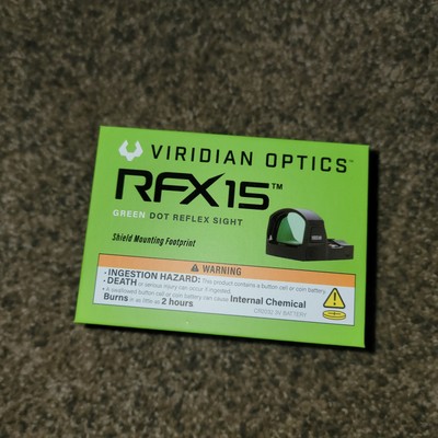 Sealed VIRIDIAN RFX15 Green Dot Sight Shield Footprint Picatinny Model ...
