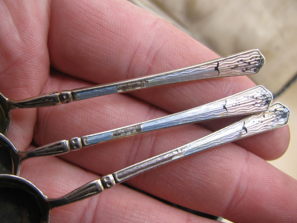 Antique London Import Hallmark Sterling Silver & Enamel Spoons NORWAY ...