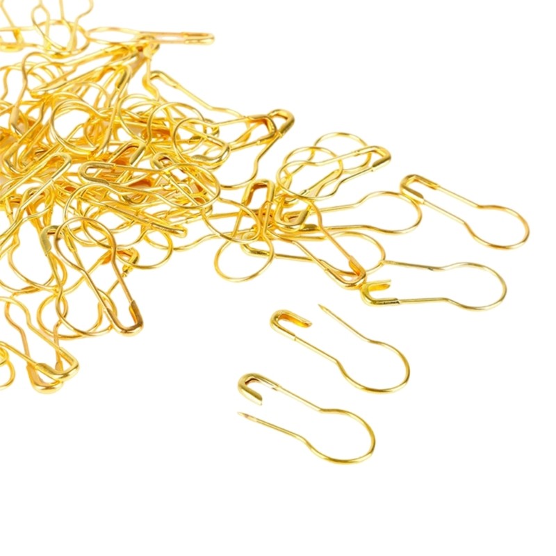 100Pcs Colorful Safety Pin Crochet Stitching Marker Gourd Shape Metal ...