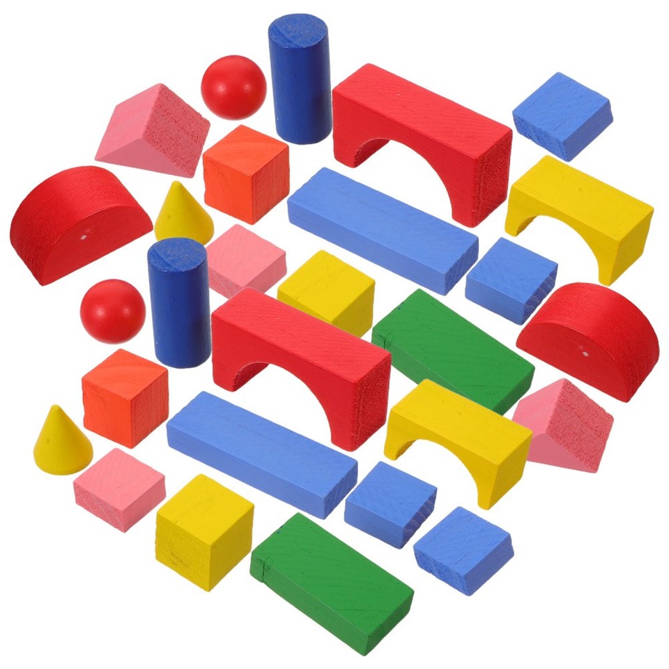 68 Pcs Geometry Teaching Aids for Students Set Geometric Solid Blocks ...