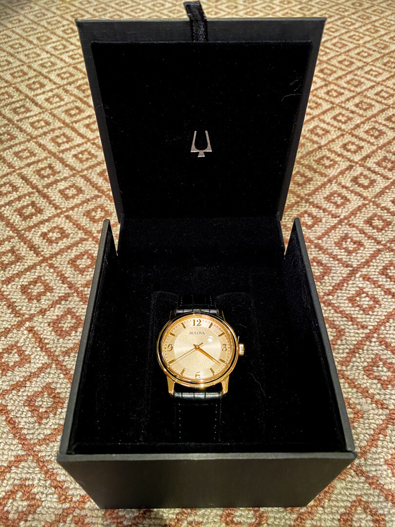 Bulova 97A70 Gold-Tone Bezel Men's Watch