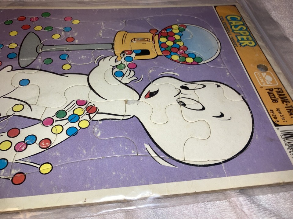 Vintage 90’s Casper The Friendly Ghost Golden Frame Tray Puzzle ...