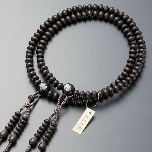 Shingon Buddhist Rosary Mala Juzu Prayer beads Japan Kyoto Crest Stripe ...