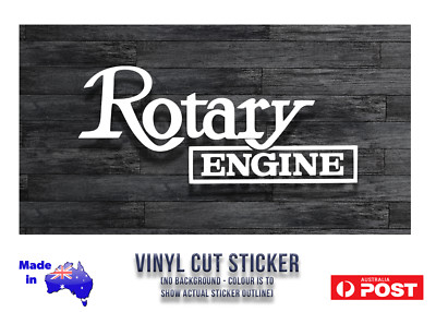 Mazda ROTARY ENGINE Vinyl Cut Decal Sticker WHITE 180mm FREE POST ...