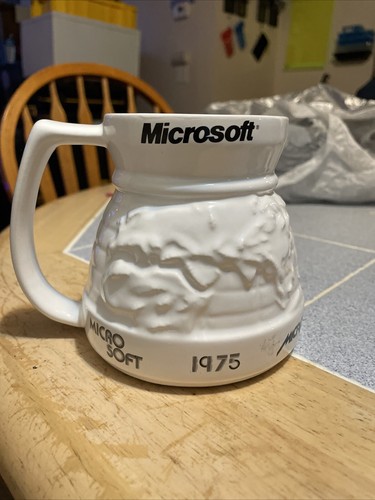 Microsoft Computer Ceramic Coffee Mug White World Globe Travel Master ...
