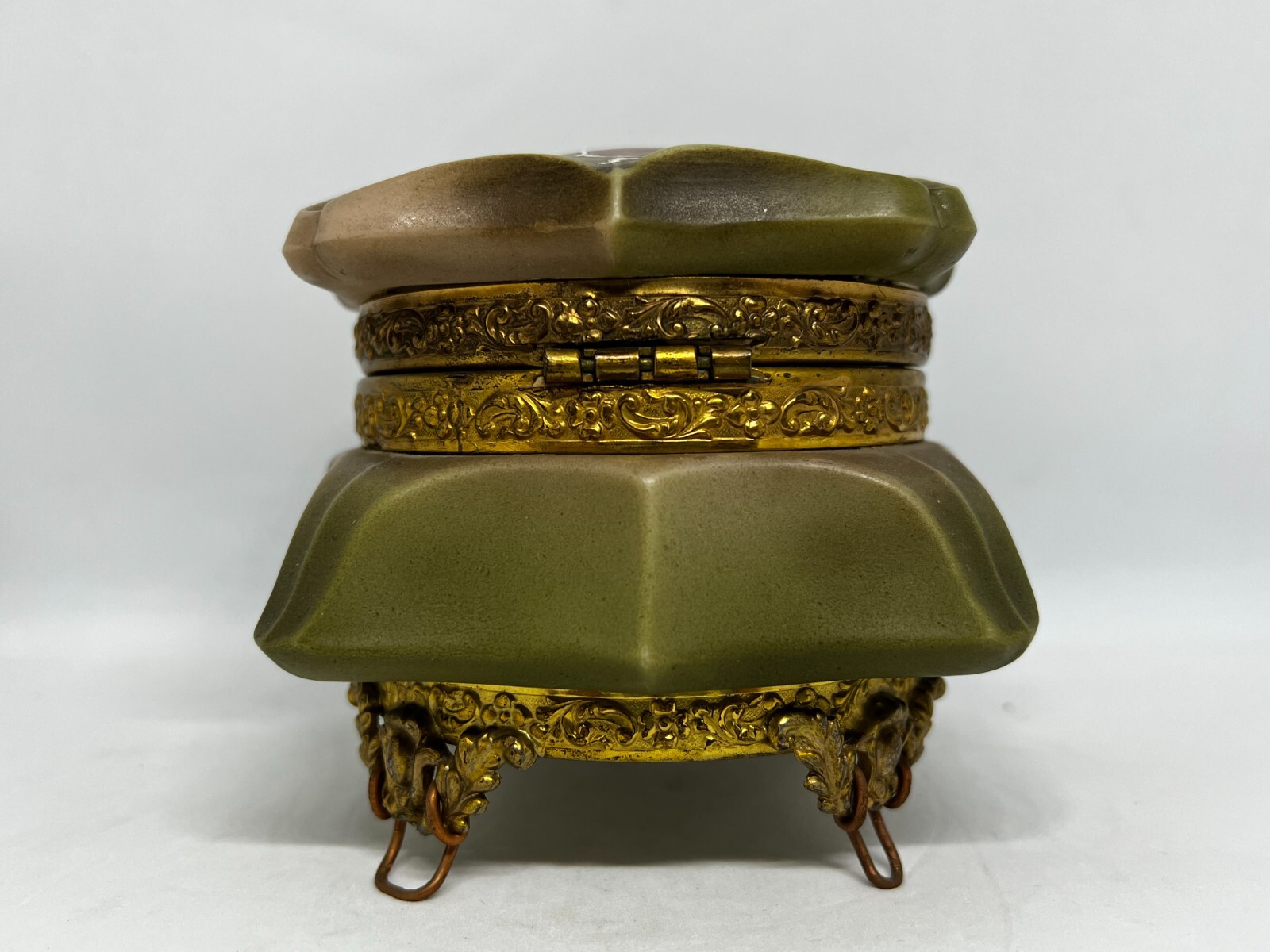 Nakara-C.F. Monroe, Green Dresser Box, Pink Floral Scene-Ormolu Feet | eBay