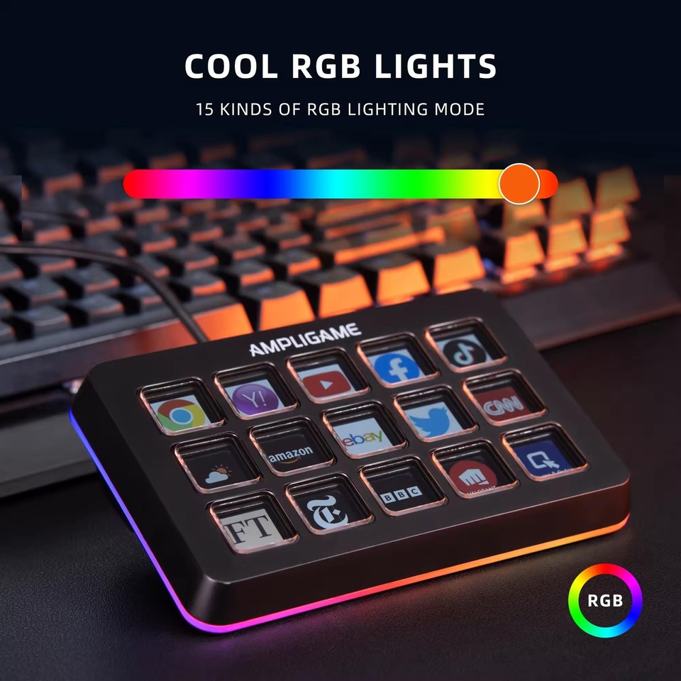 Fifine AmpliGame Stream Controller with 15 Macro Keys, Streaming Deck ...
