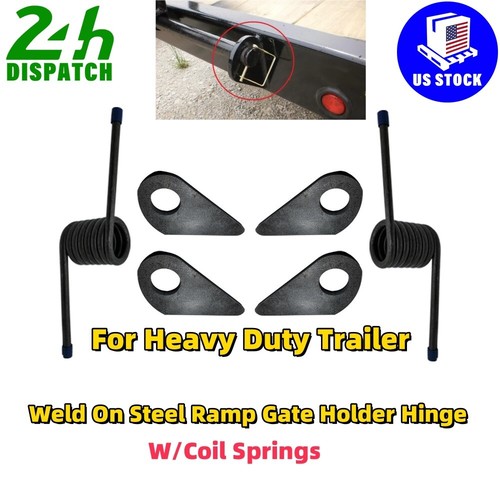 For HD Trailer w/Coil Springs Ramp Gate Weld On Steel Ramp Gate Holder ...