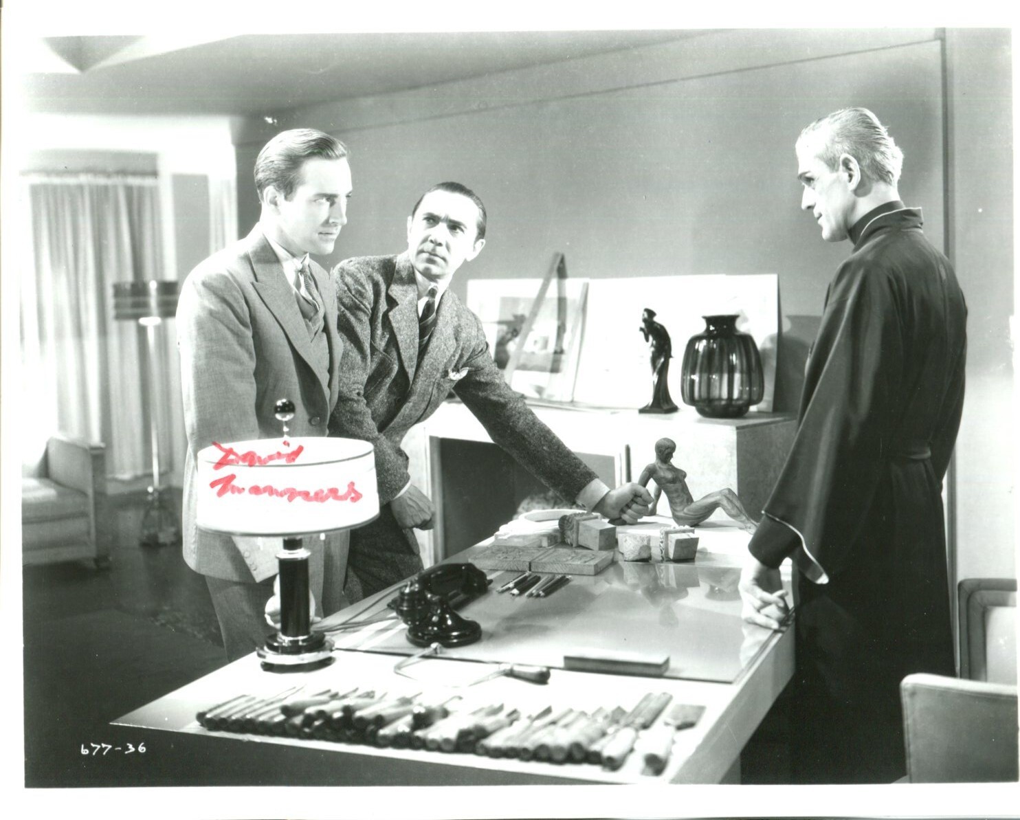 David Manners The Black Cat Signed Autograph Photo W Boris Karloff Bela ...